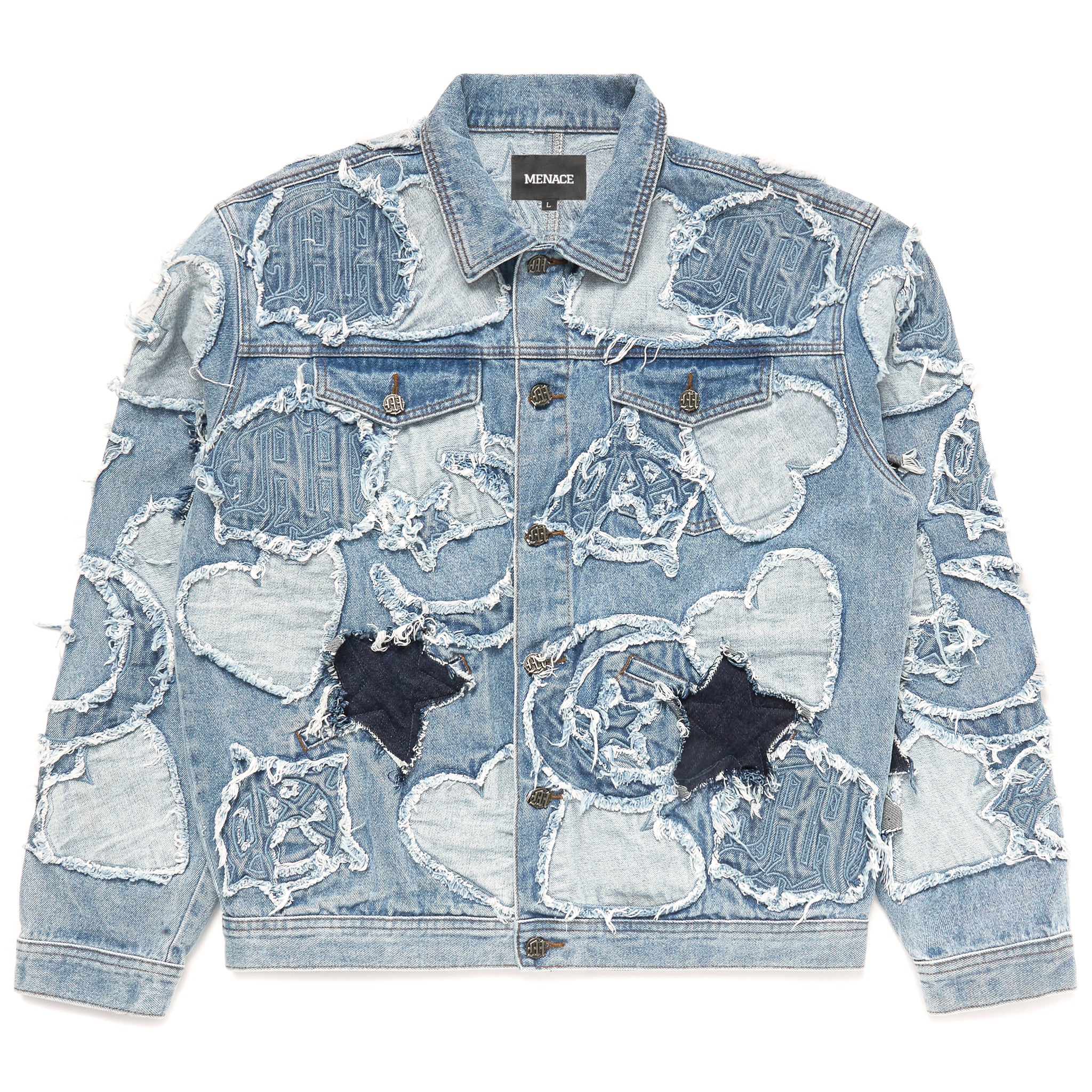 ICONOGRAPHY DENIM PATCH WORK JACKET – MENACE